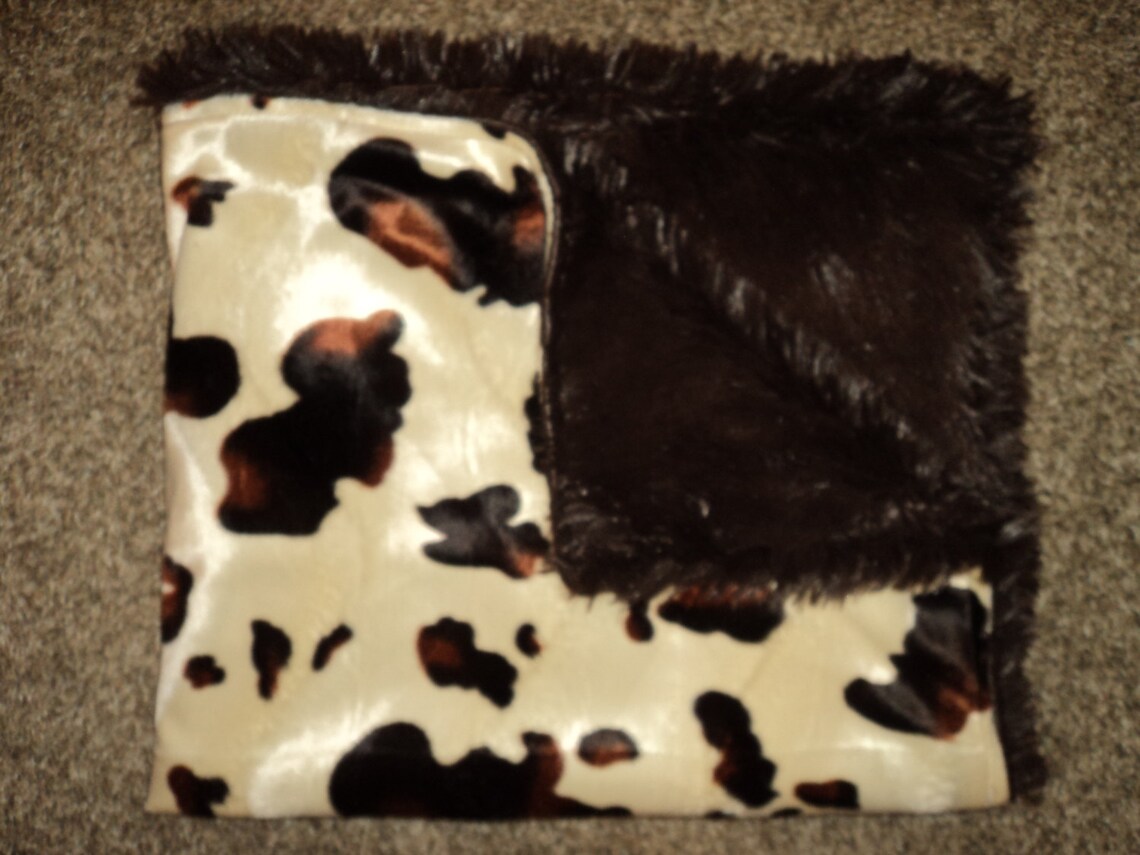 Western Pony / Cow Print Minky Baby Blanket - Etsy