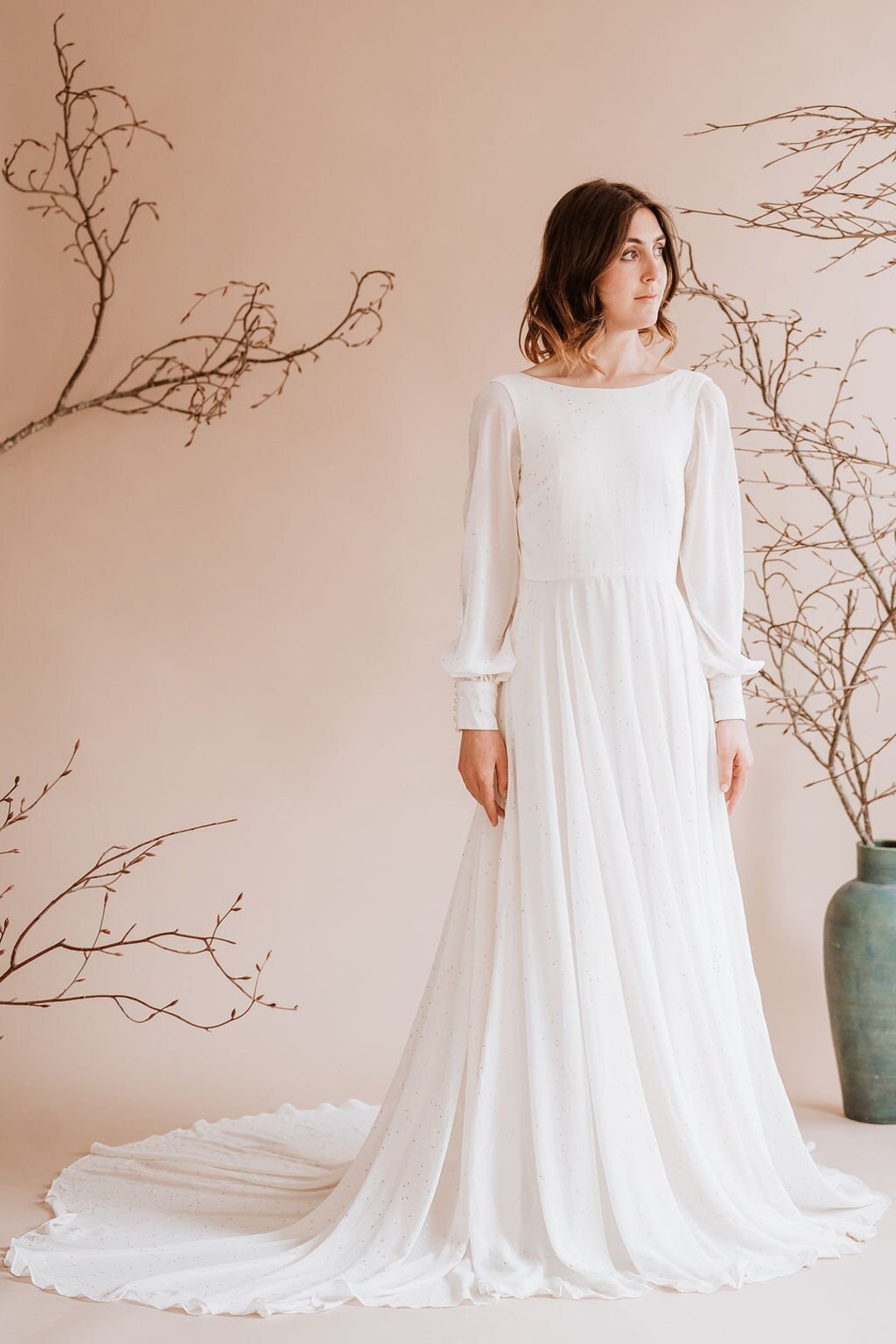 Closing Down Sale - Boho Sleeve, Open Back Wedding Dress Size UK 8- 10 ...