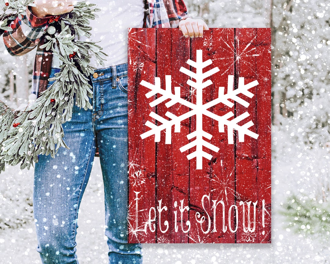 Let It Snow Wallhanging, Christmas Decor, Snowflake Decor, Winter Wall ...