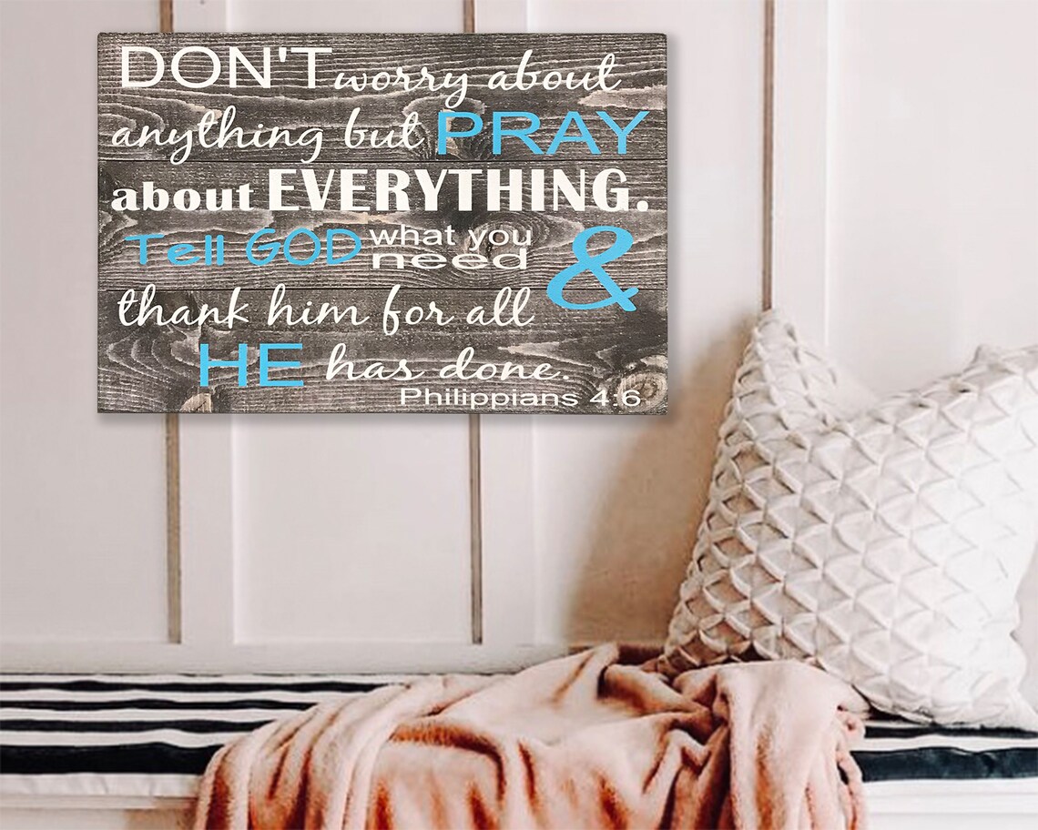 Christian Sign | Christian Wall Decor | Don't Worry | Farmhouse Decor ...