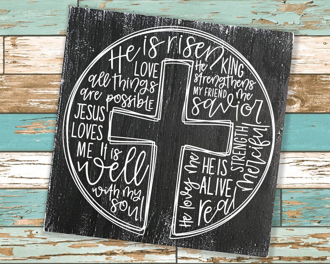 Easter Sign He is Risen Christian Easter Decor | Etsy