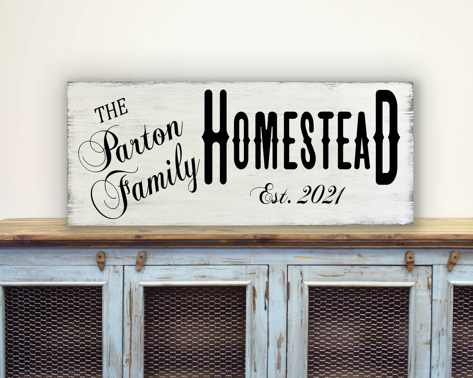 Rustic Personalized Sign - Vintage Farmhouse Sign - Custom Sign ...
