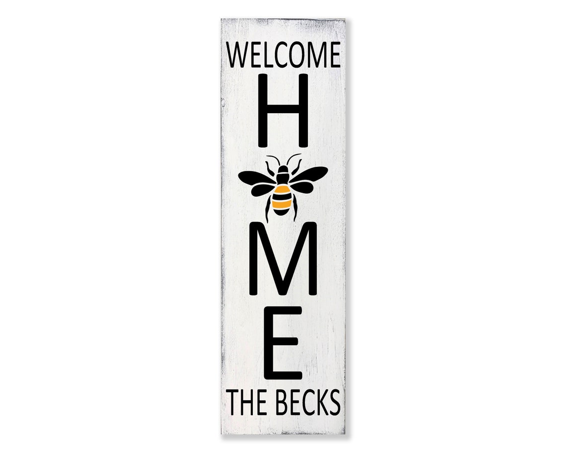 Porch Sign Bee Decor Bumblee Decor Welcome Home Sign | Etsy