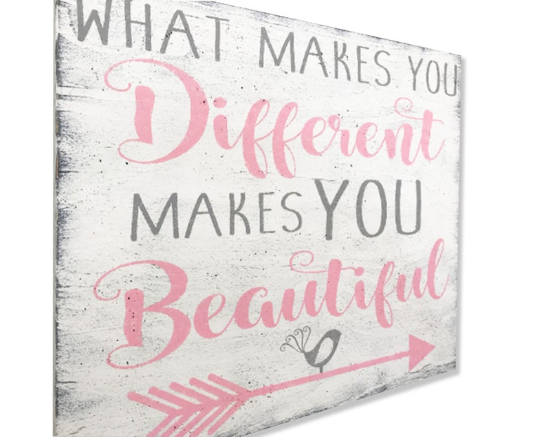 Wood Sign What Makes You Different Makes You Beautiful Girls Bedroom ...
