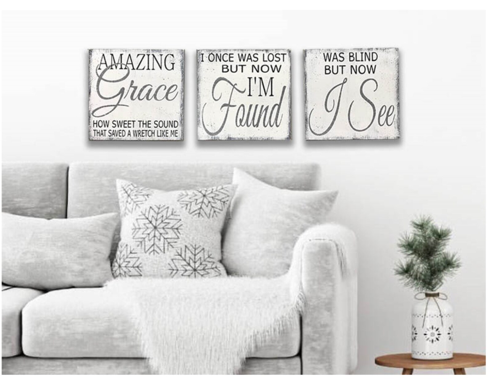 Christian Wall Art Amazing Grace Sign Distressed Wood | Etsy