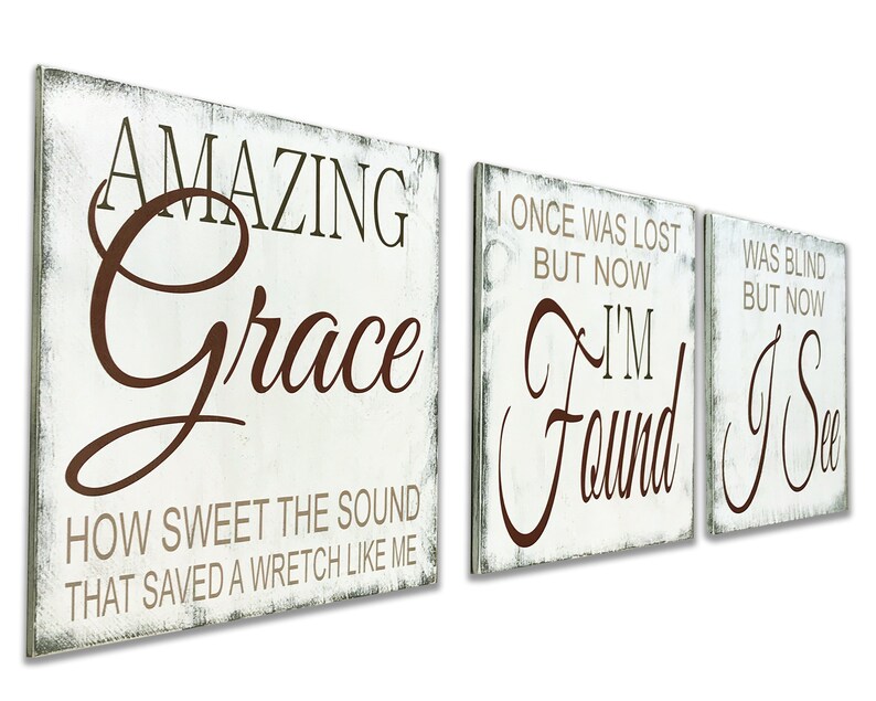 Rustic Christian Decor Amazing Grace Sign Wood Wallhanging - Etsy