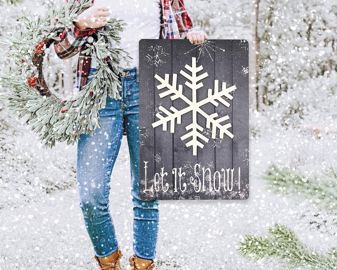 Let It Snow Wallhanging, Snowflake Decor, Winter Wall Decor, Winter ...