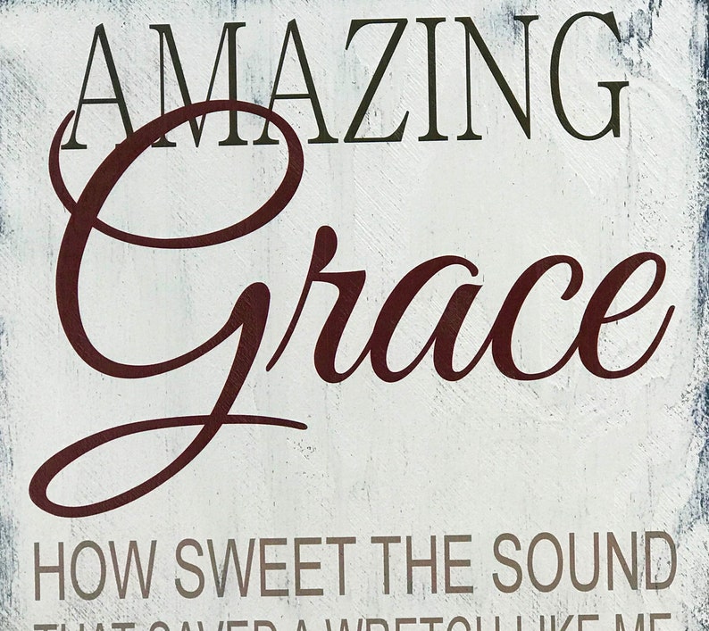 Rustic Christian Decor Amazing Grace Sign Wood Wallhanging - Etsy