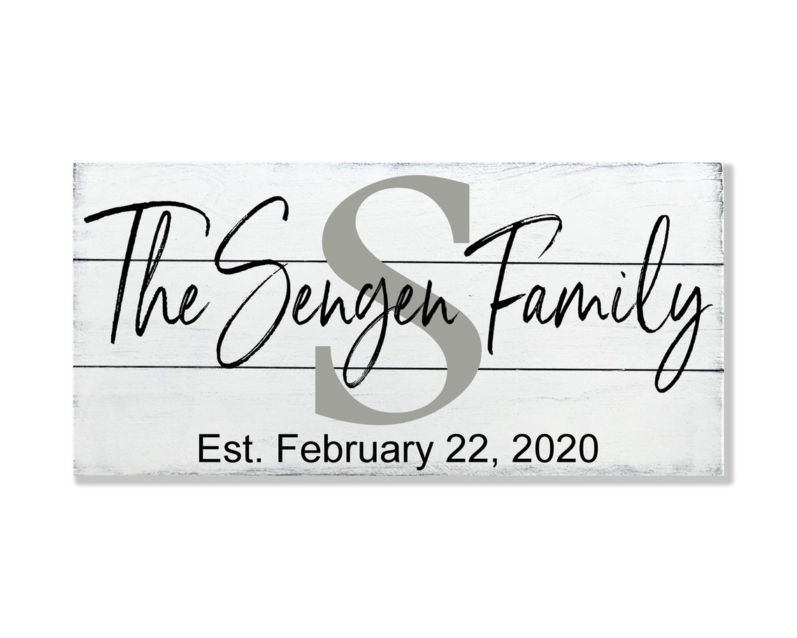 Family Name Sign Initial Sign Wood Sign Wall Decor | Etsy