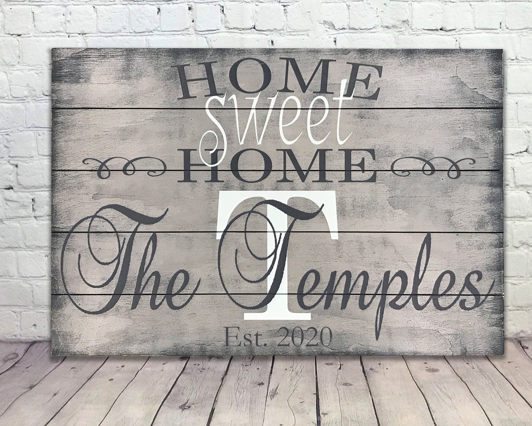 Rustic Home Sign - Home Sweet Home Sign - Personalized Sign - Custom ...