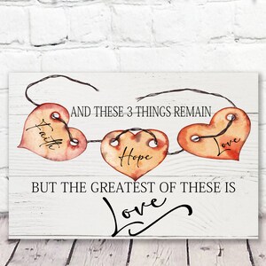 Valentines Day Decor, Christian Valentines Day, Faith Hope Love, and ...