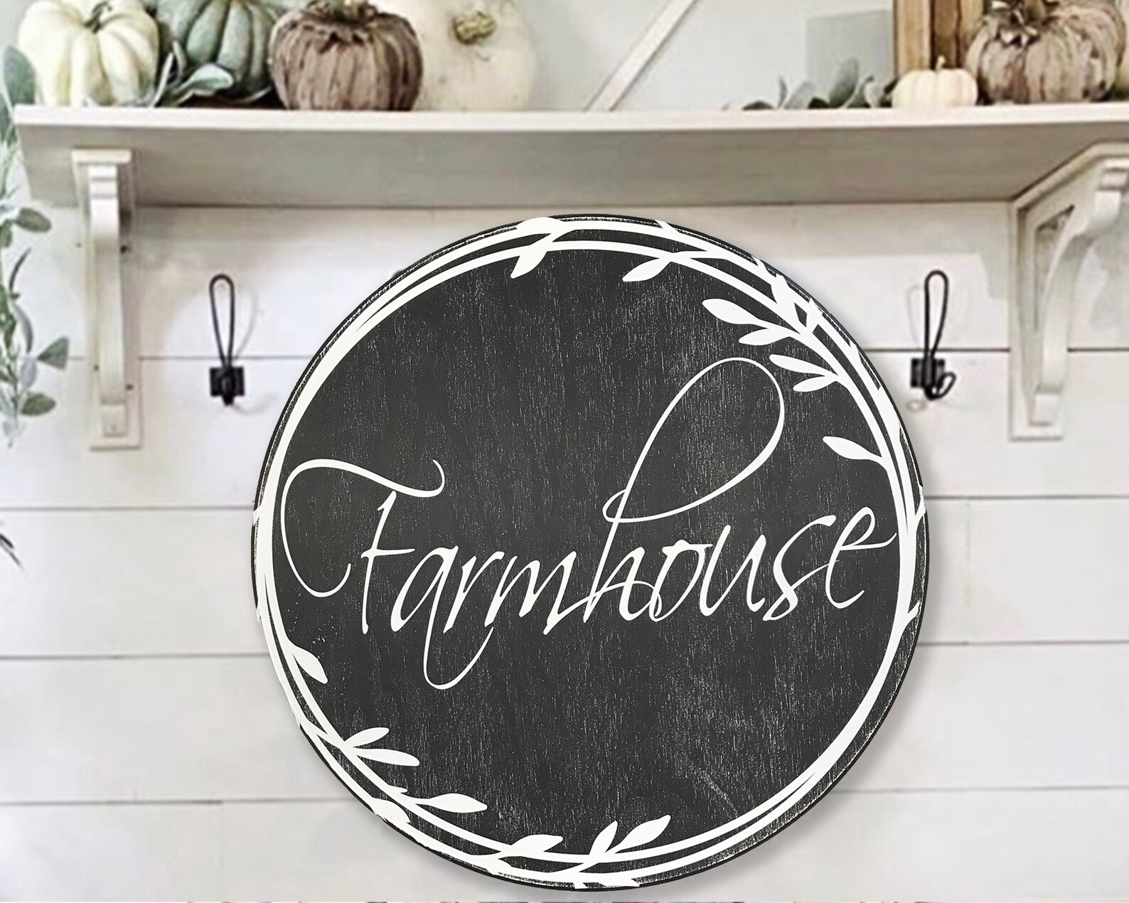 Farmhouse Sign | Round Sign | Distressed Wood Sign | Farmhouse Decor ...