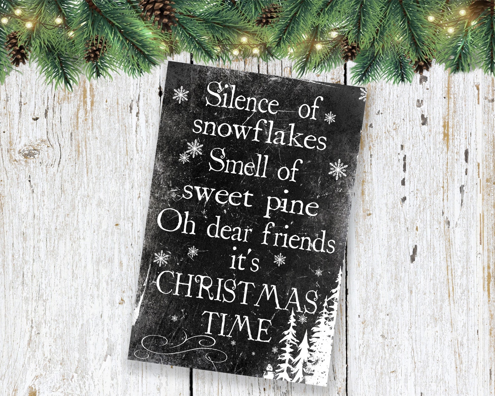 Silence of Snowflakes, Christmas Sign, Christmas Decor, Christmas ...