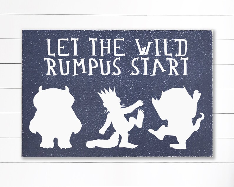Nursery Decor Let the Wild Rumpus Start Wood Sign Where - Etsy