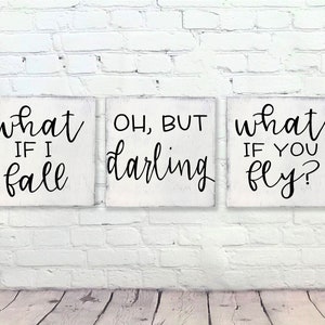 What If I Fall | Inspirational Sign | Girls Nursery Decor | Girls ...