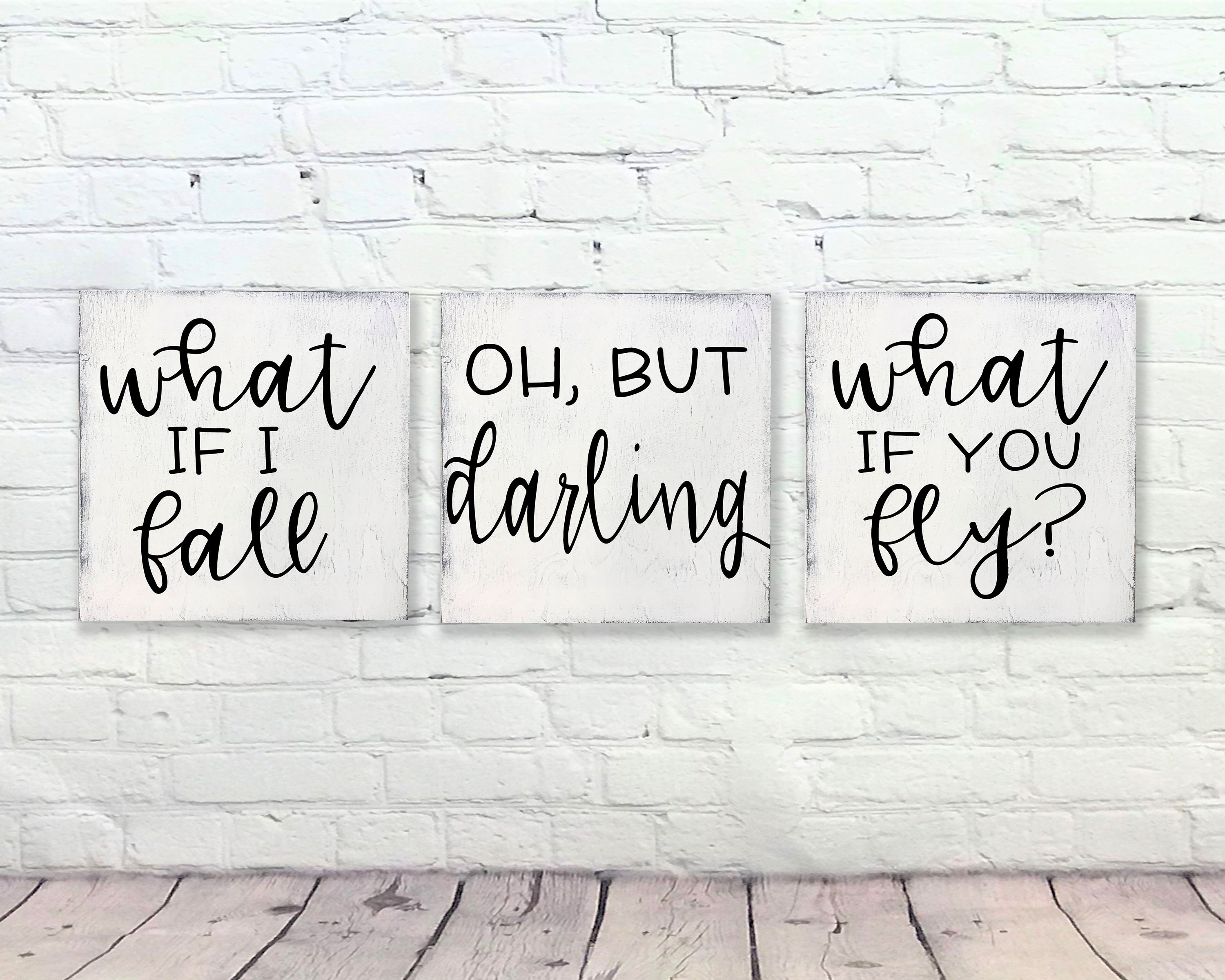 What If I Fall Inspirational Sign Girls Nursery Decor | Etsy