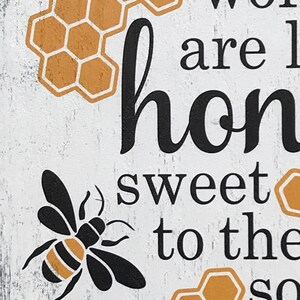 Bee Decor | Bee Sign | Kind Words Are Like Honey | Farmhouse Decor ...