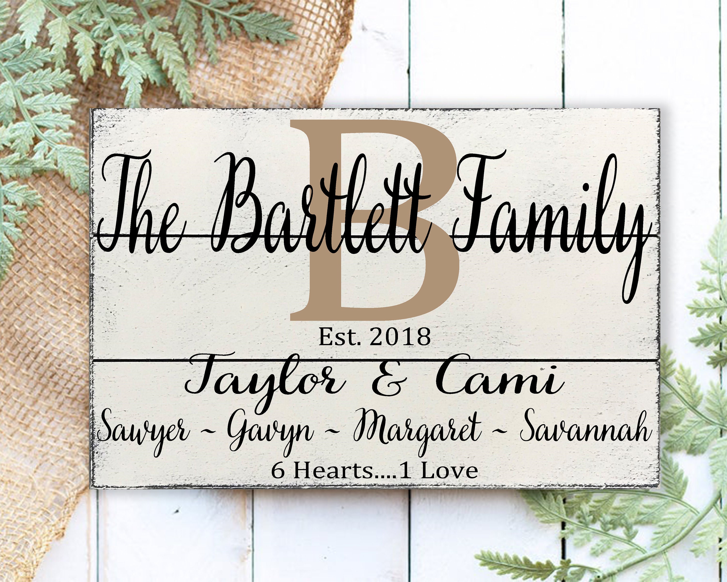 Personalized Family Name Sign Wedding Gift Bridal Shower | Etsy