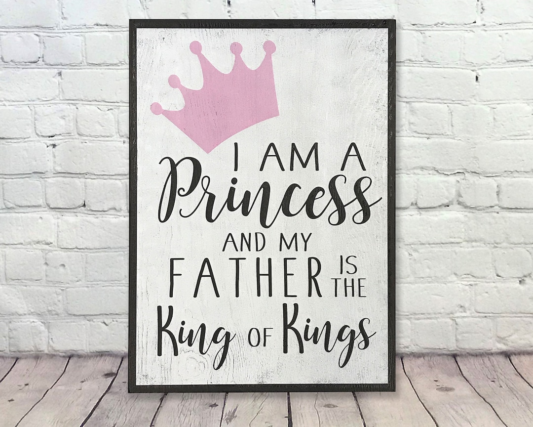 Girls Nursery Sign | I Am A Princess | Princess Nursery | Christian ...