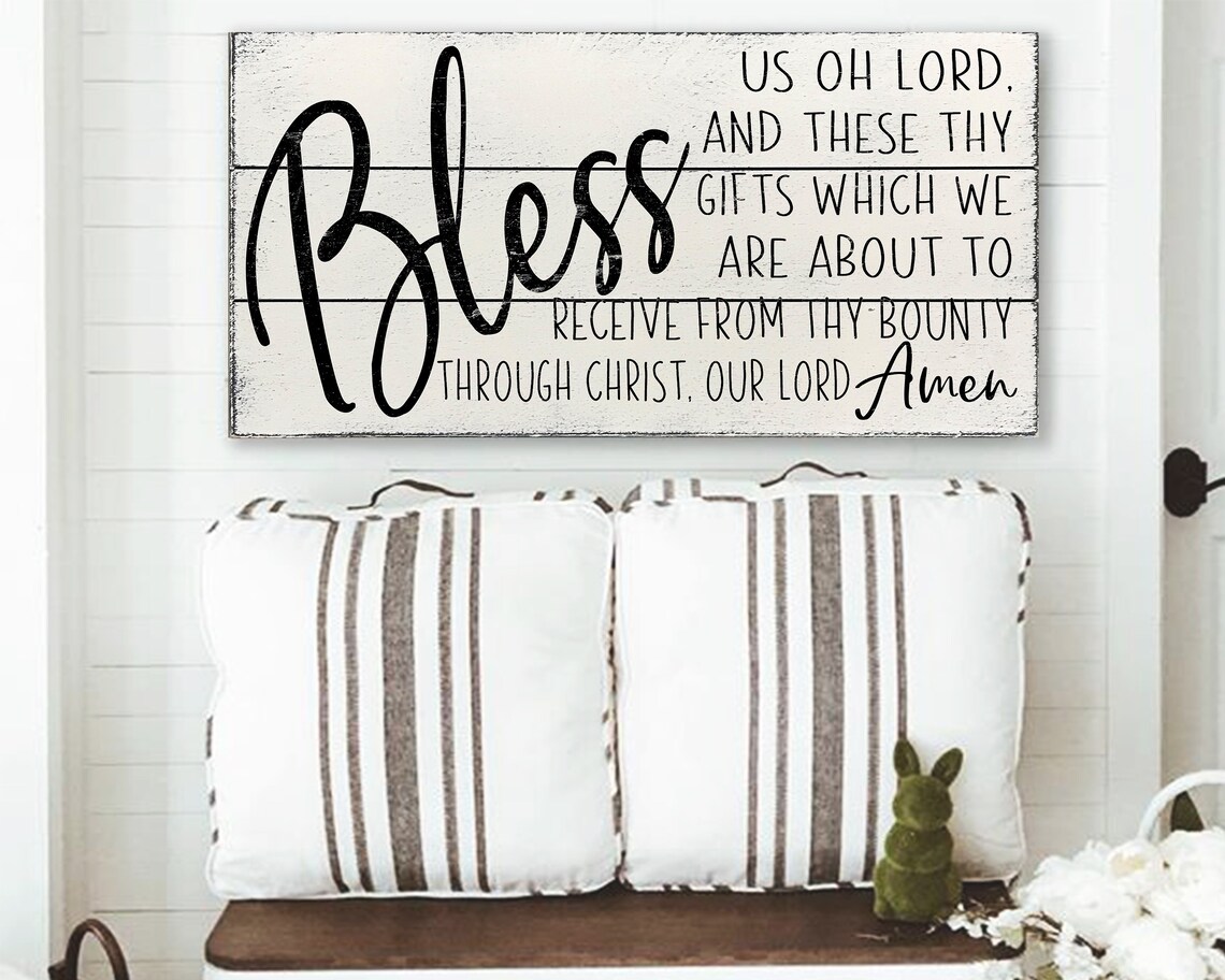 Catholic Prayer Sign | Bless Us O Lord | Dining Room Sign | Dining Room ...