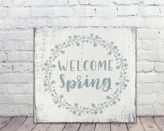 Spring Decor Welcome Spring Rustic Spring Decor | Etsy