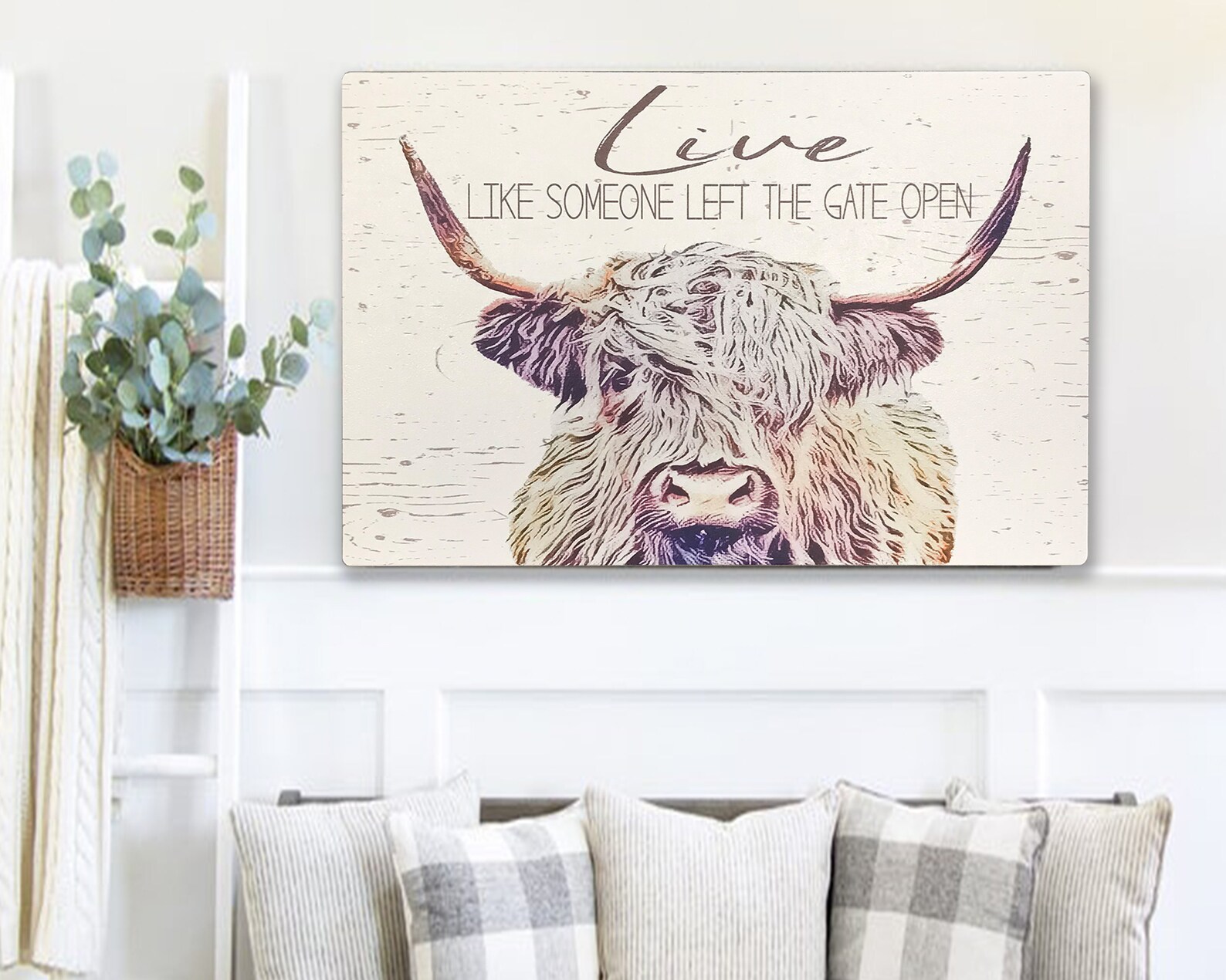 Farmhouse Wall Decor Cow Sign Farmhouse Sign Cow Decor Inspirational ...