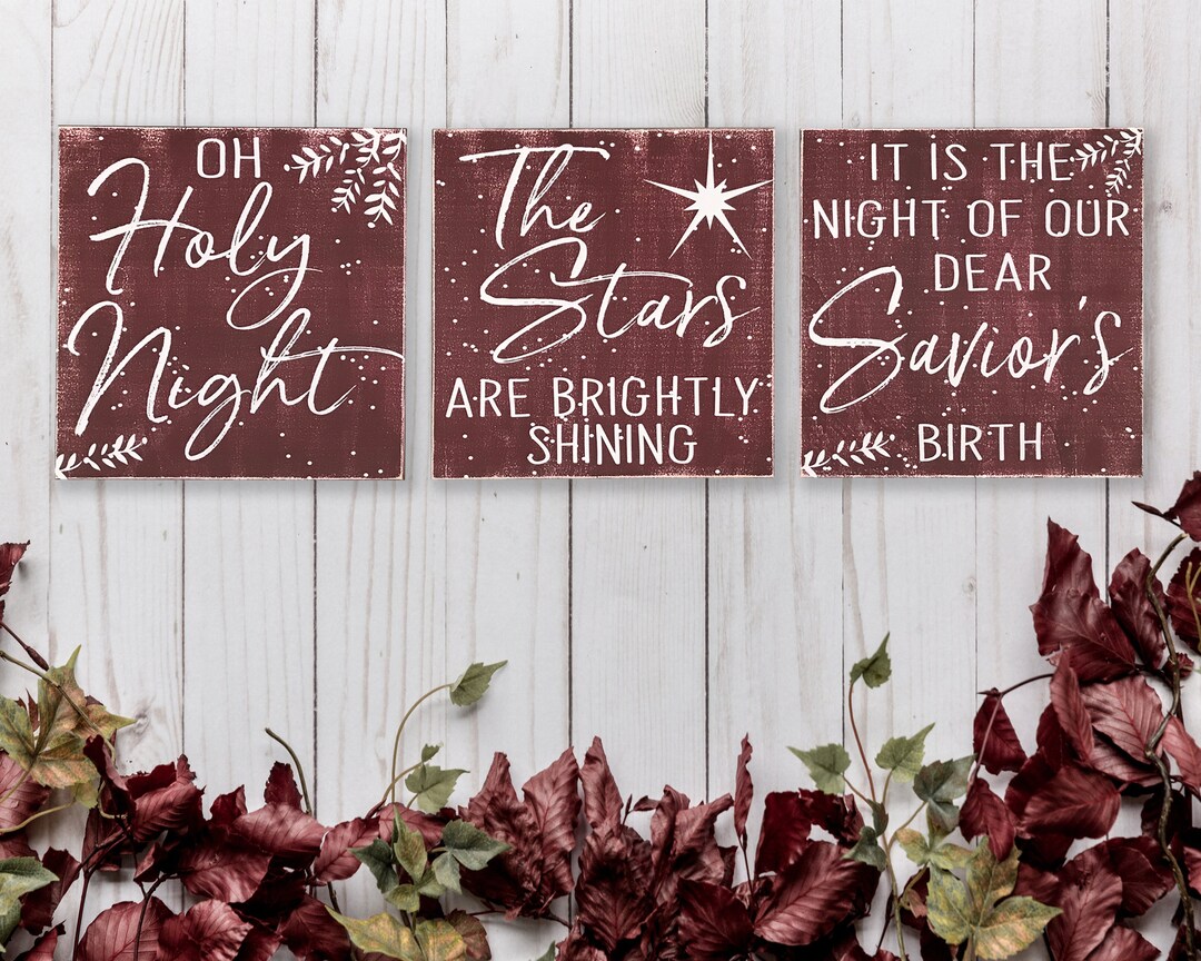 Christmas Decor | Oh Holy Night | Christmas Farmhouse Decor | Christian ...