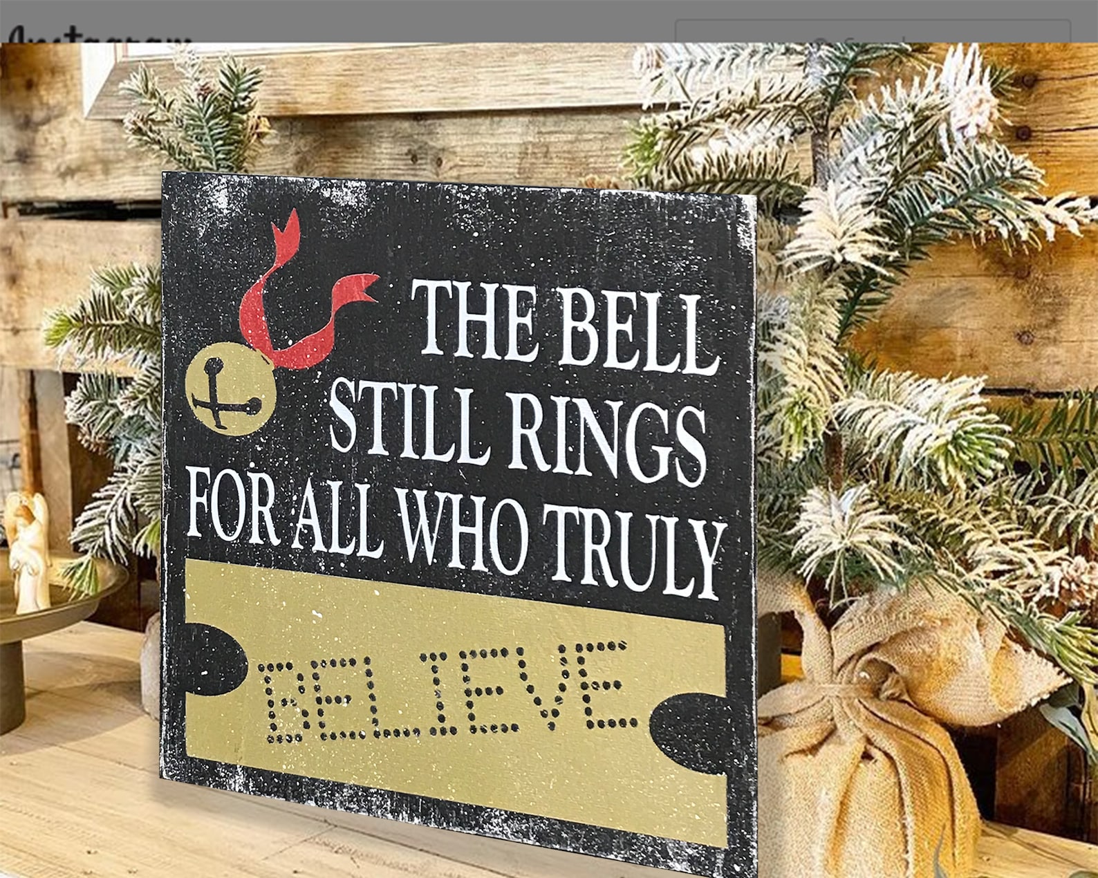 The Bell Still Rings for All Who Truly Believe Wood Christmas | Etsy