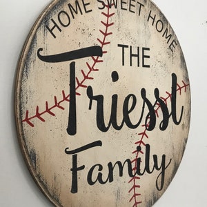 Baseball Sign - Home Sweet Home Sign - Custom Family Sign ...