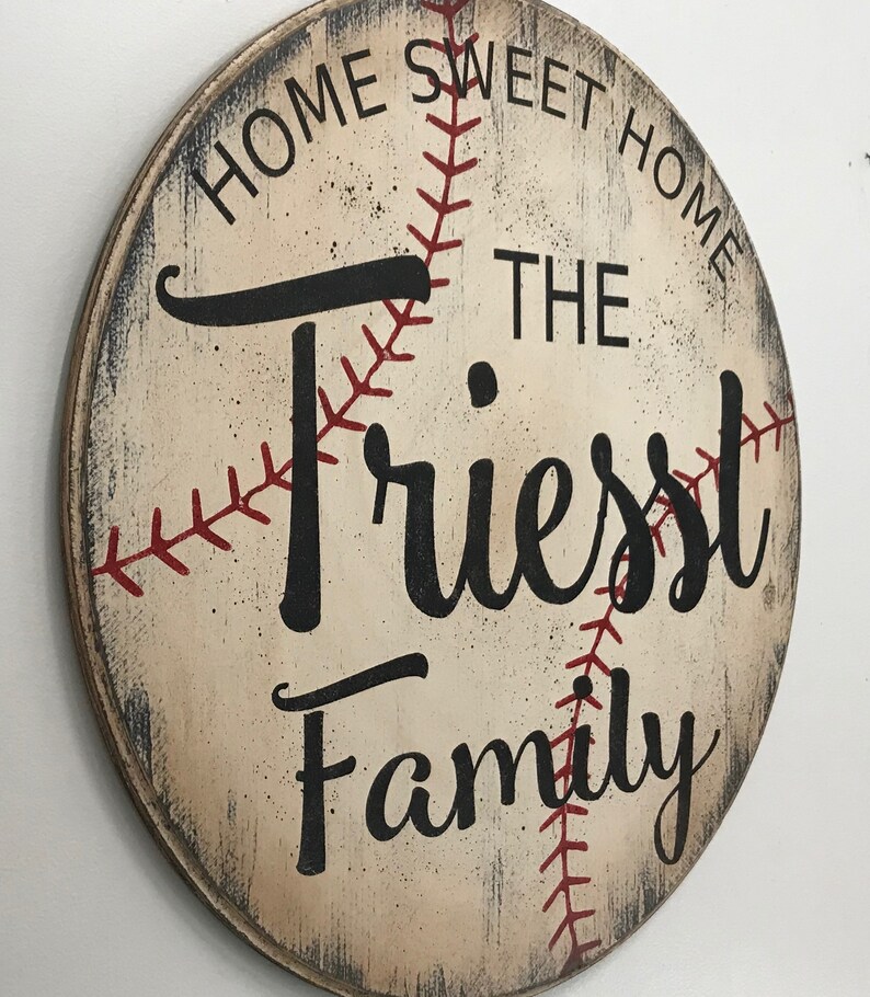 Baseball Sign Home Sweet Home Sign Custom Family Sign | Etsy