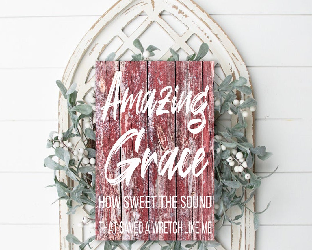 Amazing Grace Sign | Christian Wall Decor | Christian Sign | Religious ...