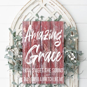 Amazing Grace Sign | Christian Wall Decor | Christian Sign | Religious ...