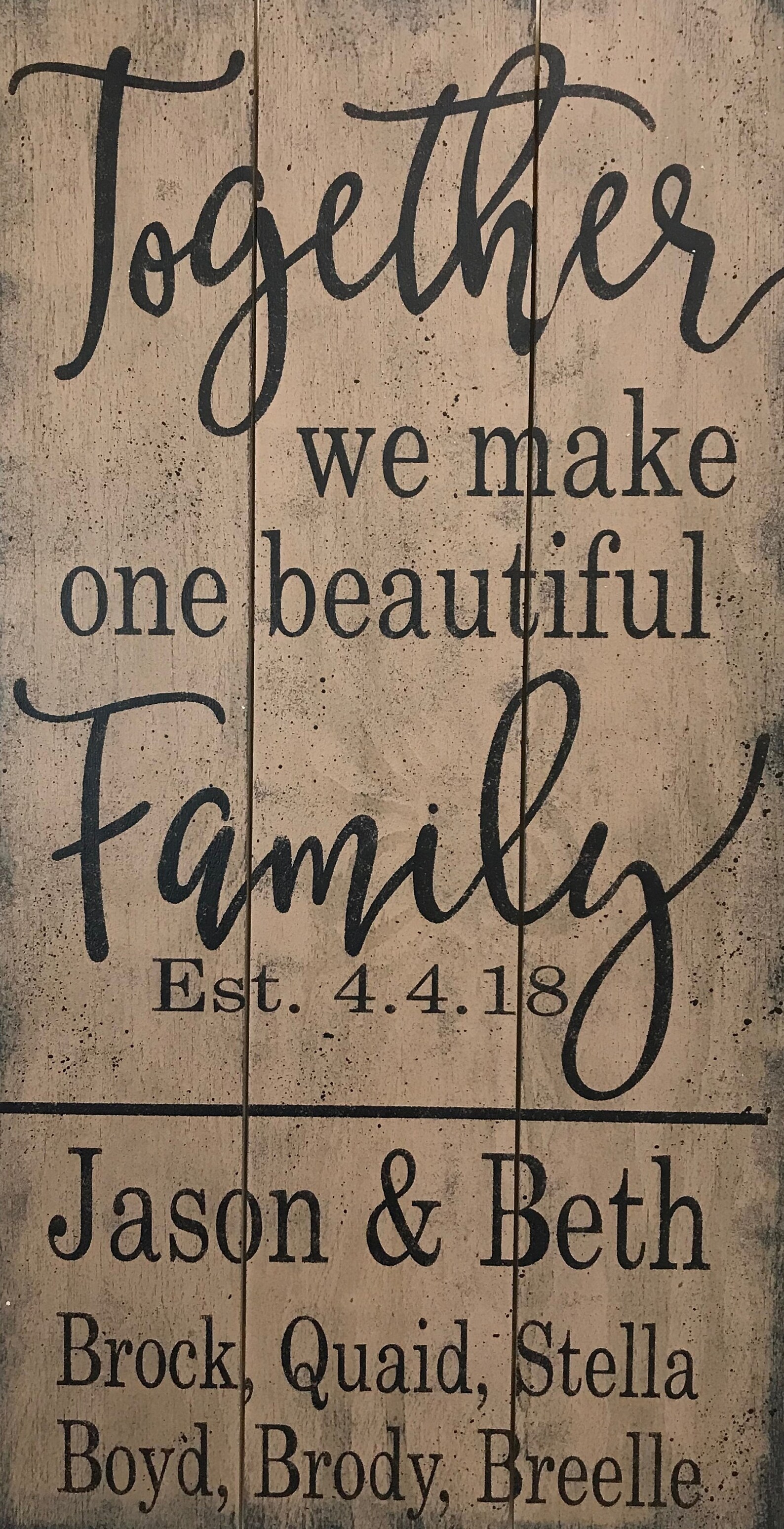 Family Sign Together We Make One Beautiful Family Wood - Etsy