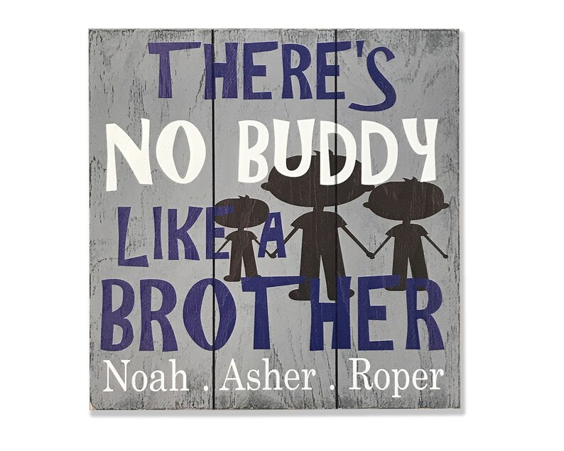 There's No Buddy Like A Brother Pallet Sign Gray and Navy - Etsy