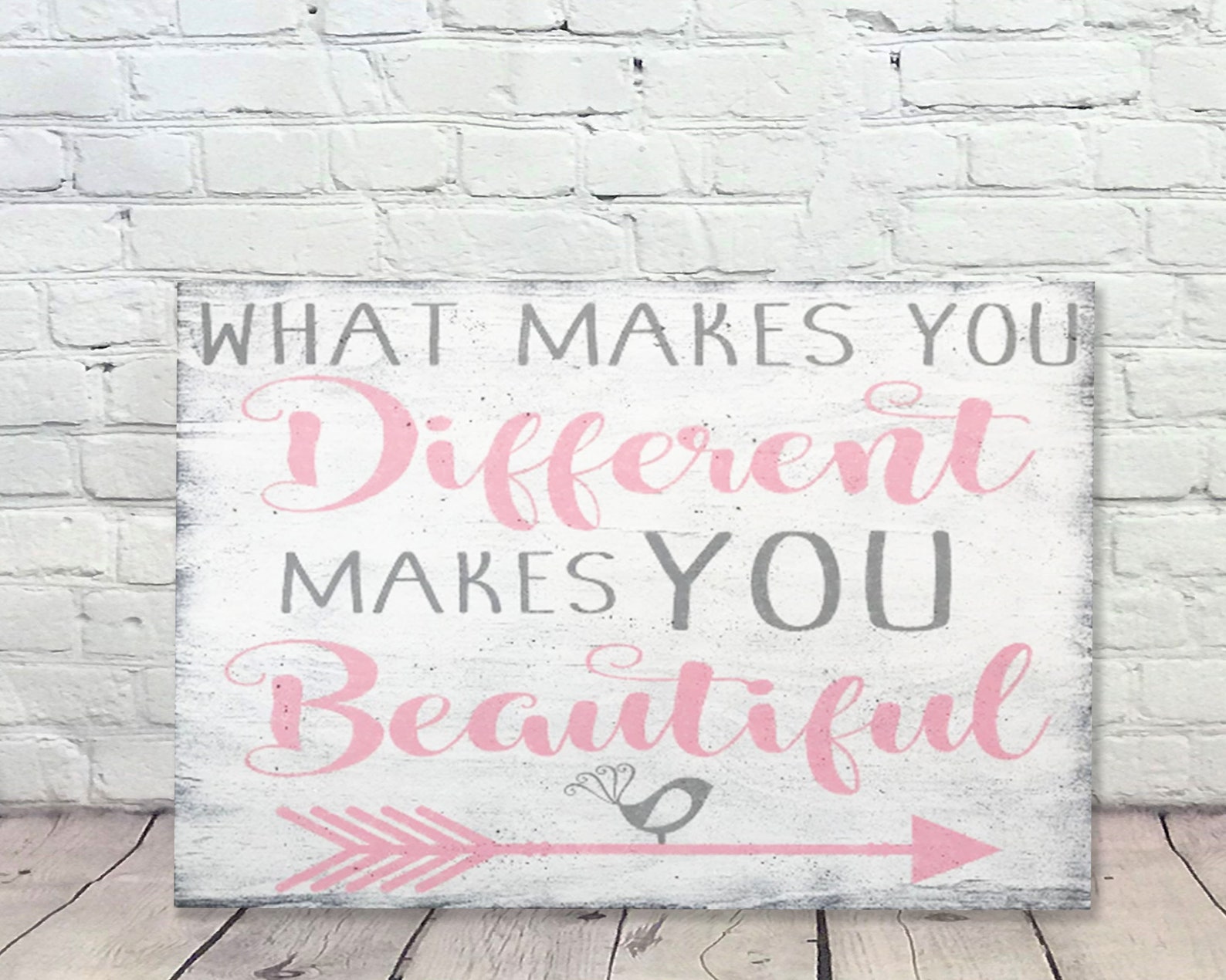 Wood Sign What Makes You Different Makes You Beautiful Girls Bedroom ...