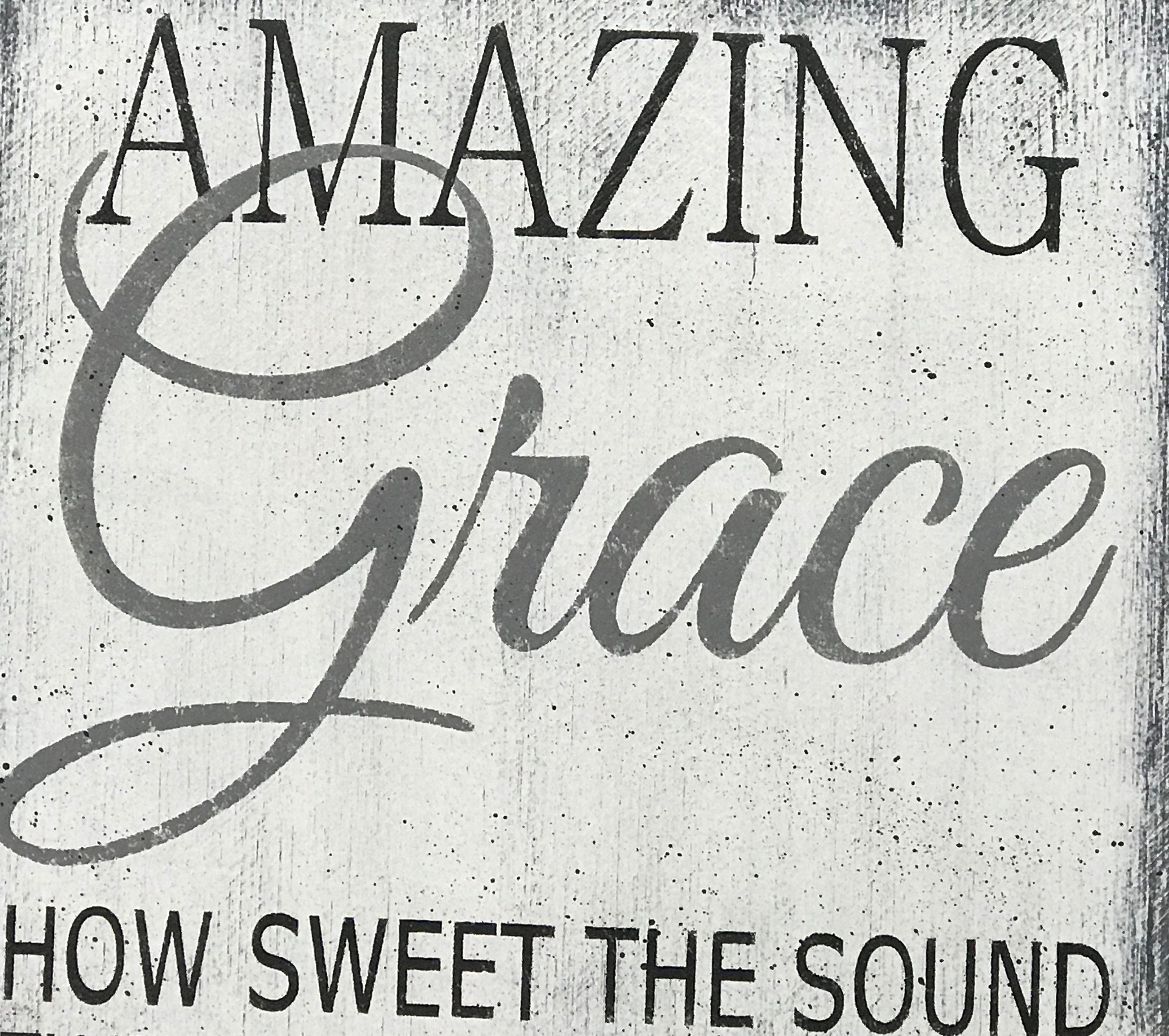 Christian Wall Art Amazing Grace Sign Distressed Wood - Etsy