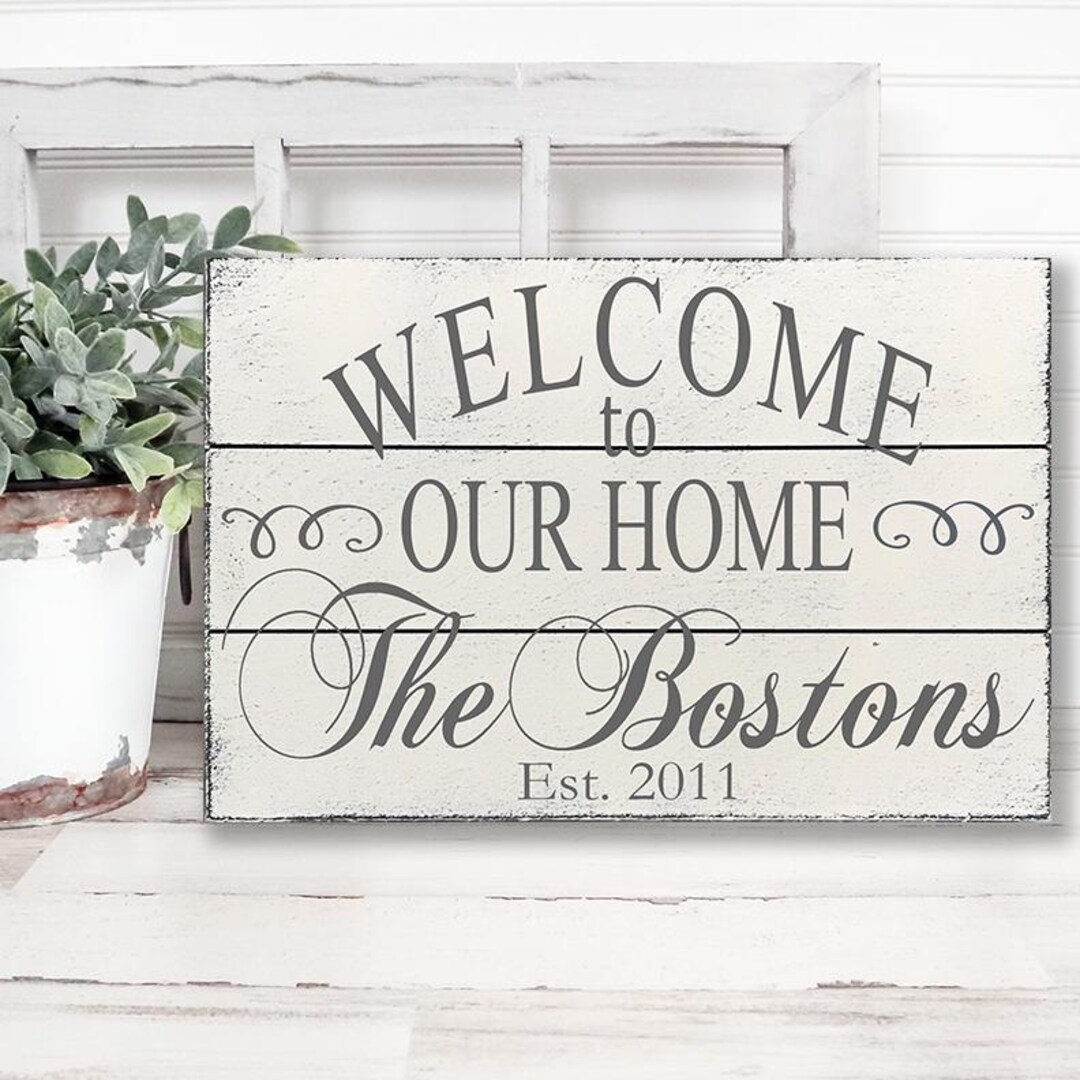 Custom Welcome Sign - Family Name Sign - Personalized Sign - Wedding ...