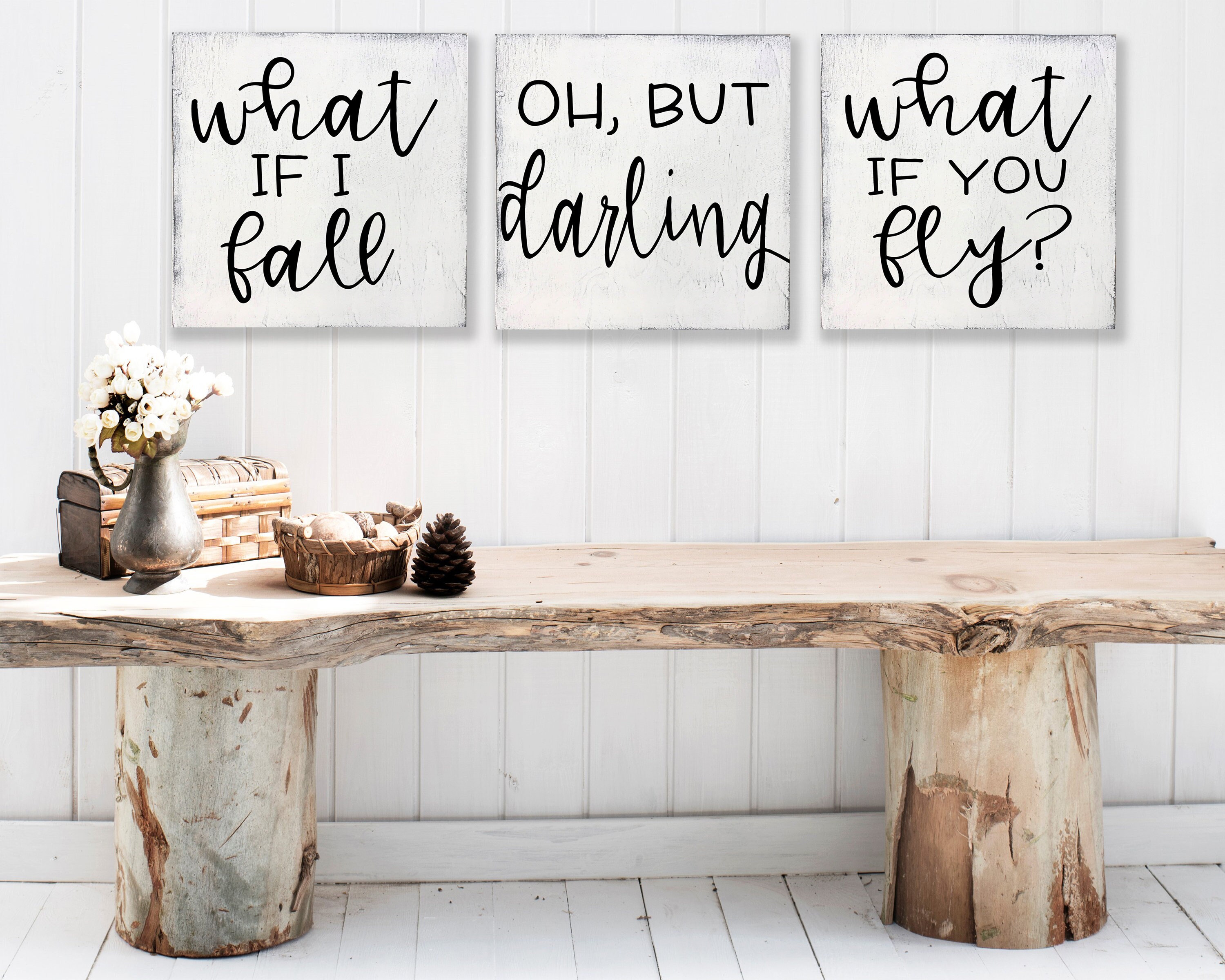 What If I Fall Inspirational Sign Girls Nursery Decor | Etsy