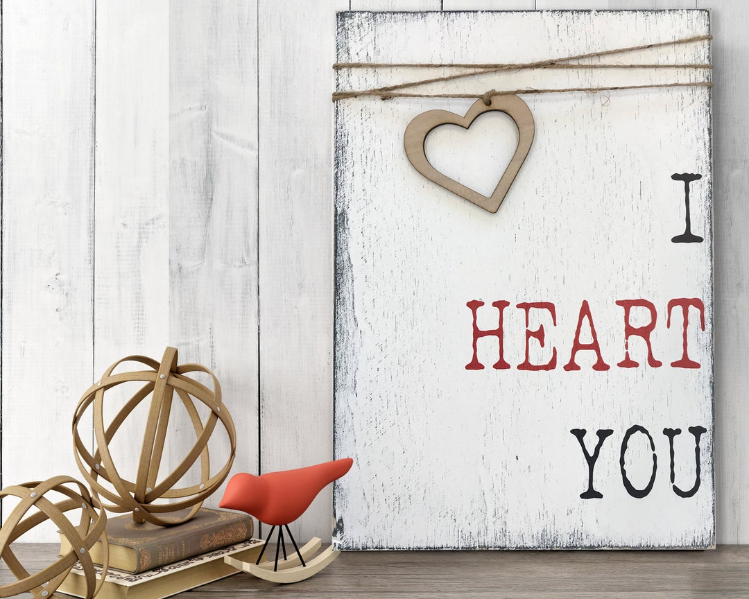Valentines Day Sign | Valentines Decoration | I Heart You | Wood Sign ...