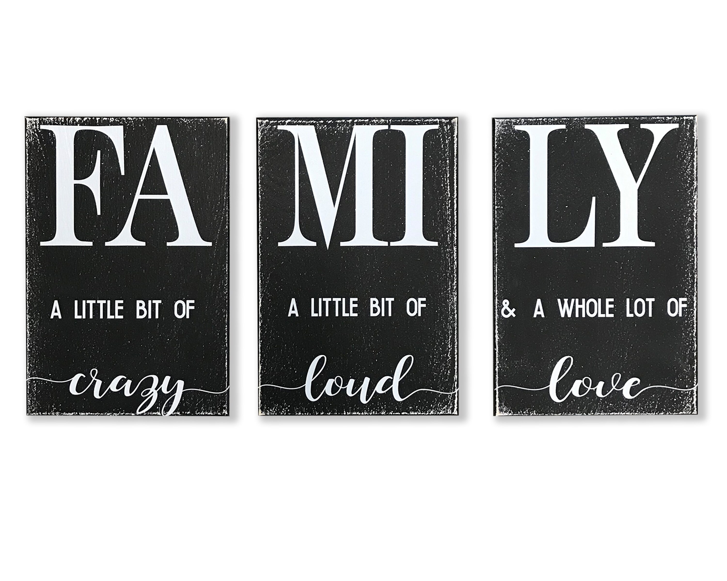 Family Three Piece Sign A Little Bit Crazy Farmhouse Decor - Etsy Singapore