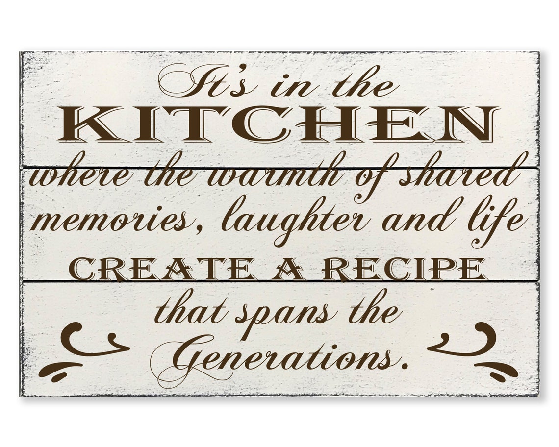 Wood Kitchen Sign Kitchen Wall Decor Distressed Wood Sign - Etsy