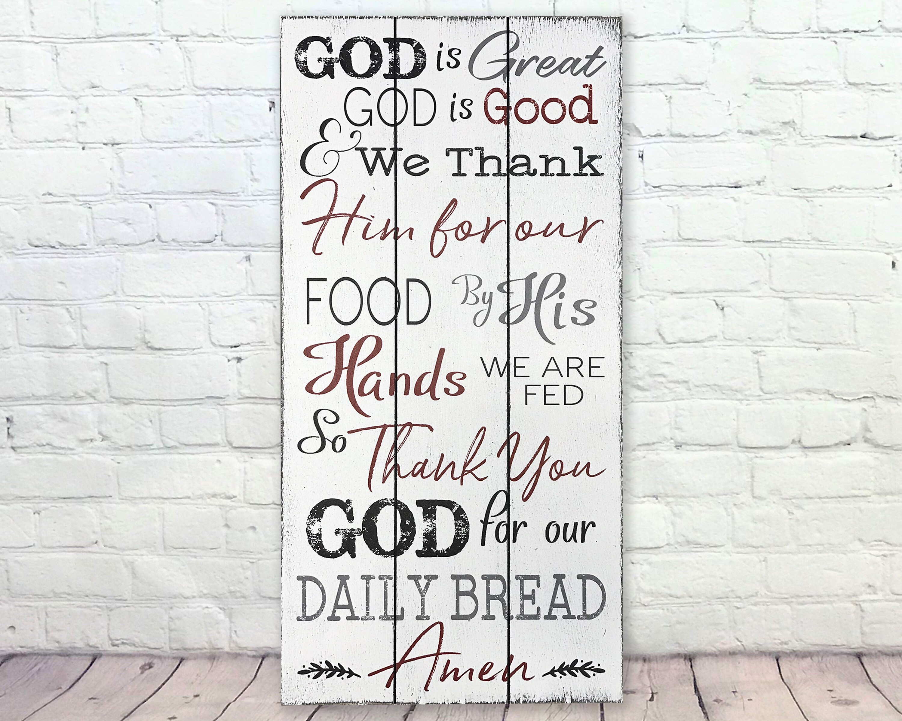 Kitchen Decor | God is Good | Dinner Prayer | Farmhouse Kitchen Sign ...
