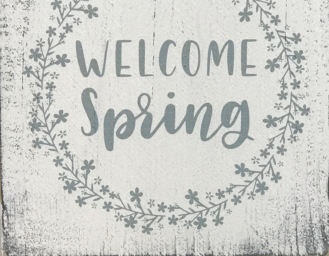 Spring Decor Welcome Spring Rustic Spring Decor | Etsy