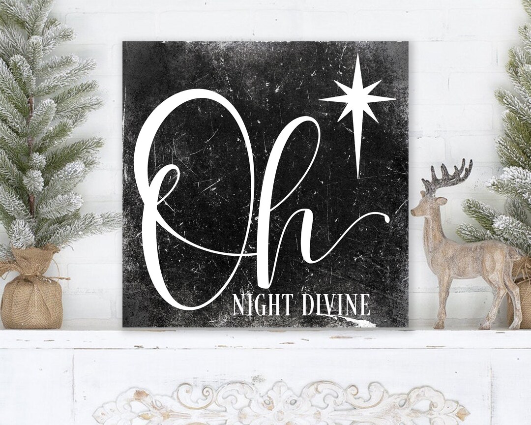 Christmas Decor | O Night Divine | Christmas Mantel Decor | Farmhouse ...
