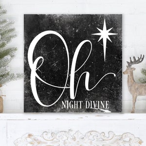 Christmas Decor | O Night Divine | Christmas Mantel Decor | Farmhouse ...