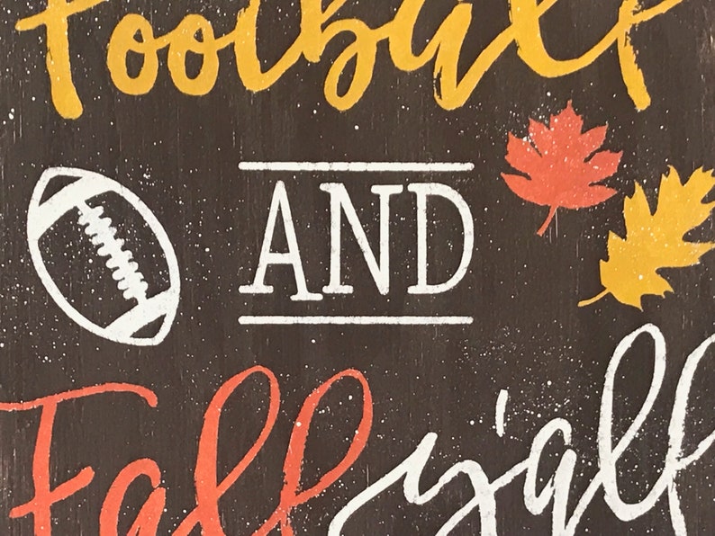 Football and Fall Y'all Autumn Fall Wood Sign - Etsy