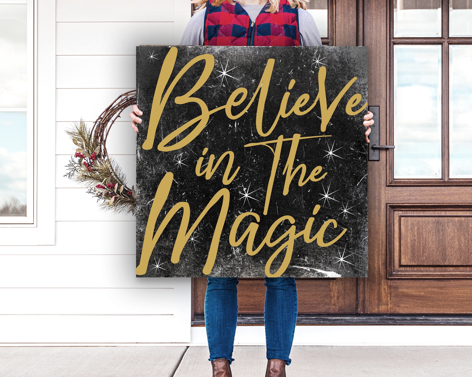 Believe in the Magic, Christmas Sign, Christmas Decorations, Christmas ...