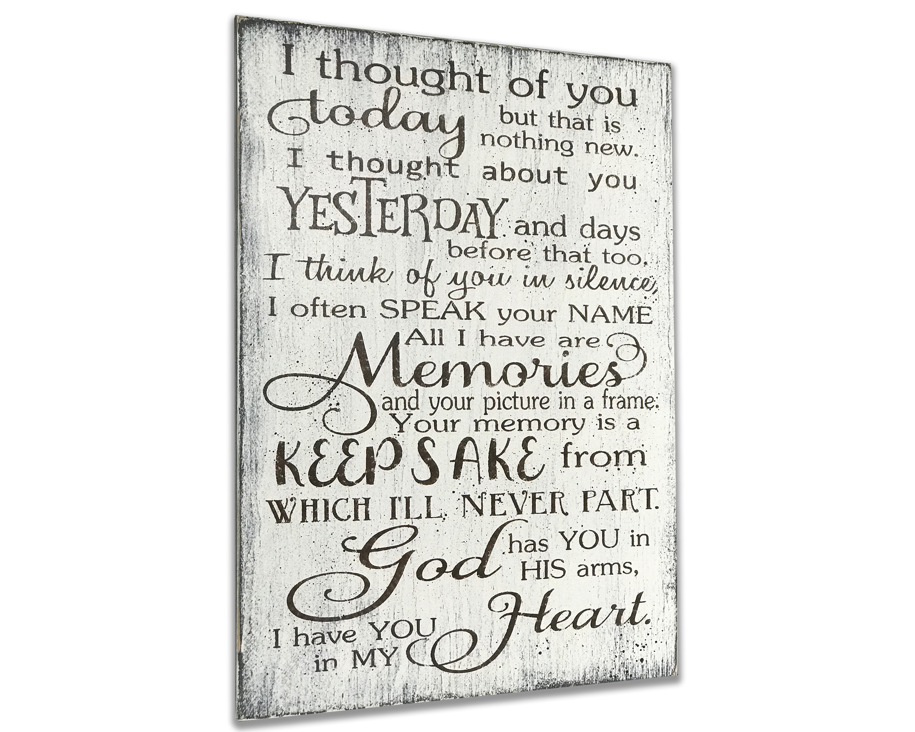 In Memory Wood Sign Distressed Wood Sign Wall Decor Wall Art Shabby ...