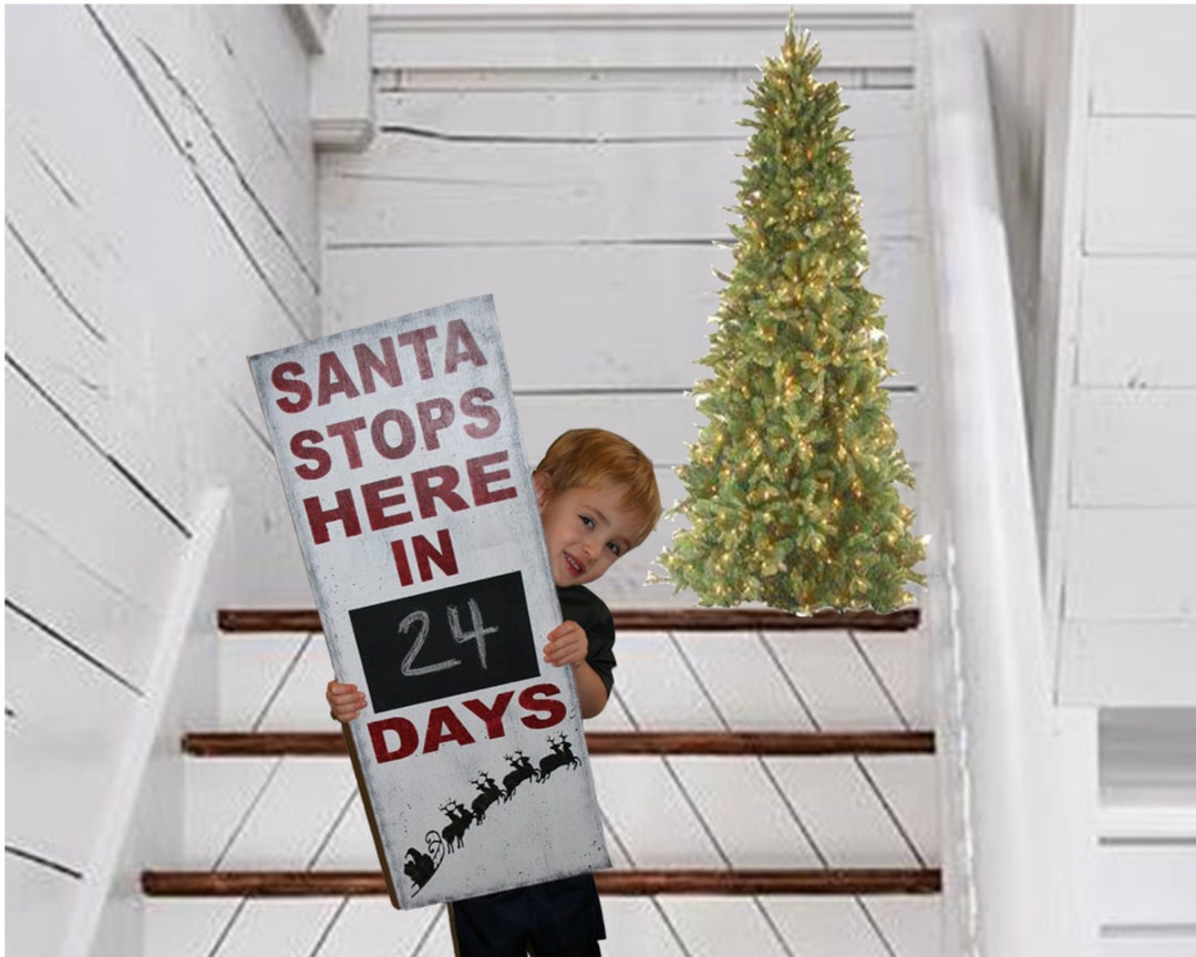 Christmas Countdown Sign Christmas Decor Christmas Sign Vintage ...