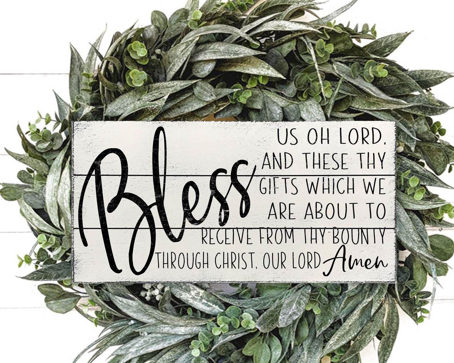 Catholic Prayer Sign | Bless Us O Lord | Dining Room Sign | Dining Room ...